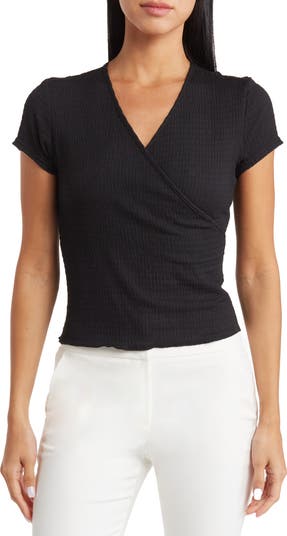 Love By Design Selly Faux Wrap Crop T-Shirt | Nordstromrack