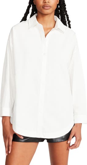 Steve Madden Poppy Oversize Cotton Button-Up Shirt | Nordstrom