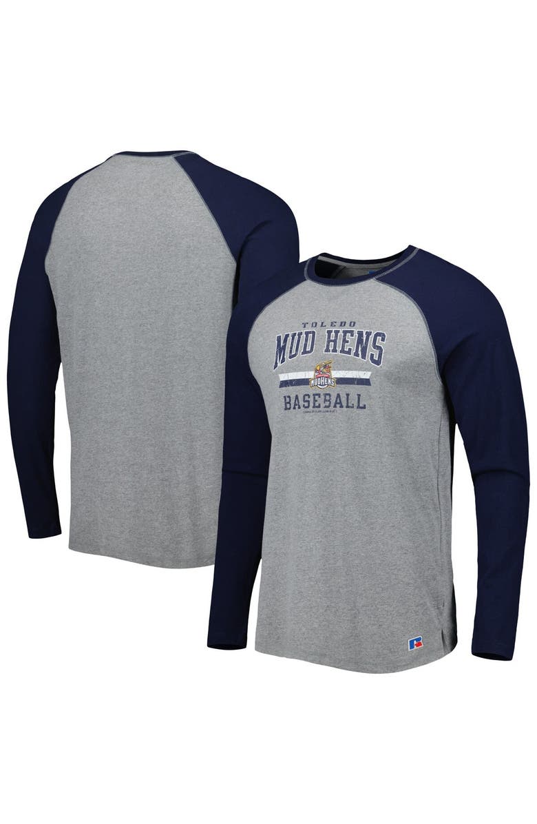 BOXERCRAFT Men's Navy/Heathered Gray Toledo Mud Hens Long Sleeve ...