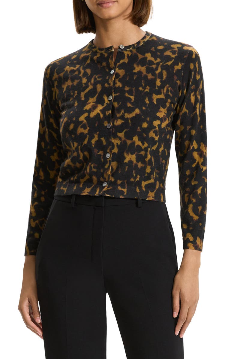 Theory Tortoise Pattern Merino Wool Cardigan | Nordstromrack