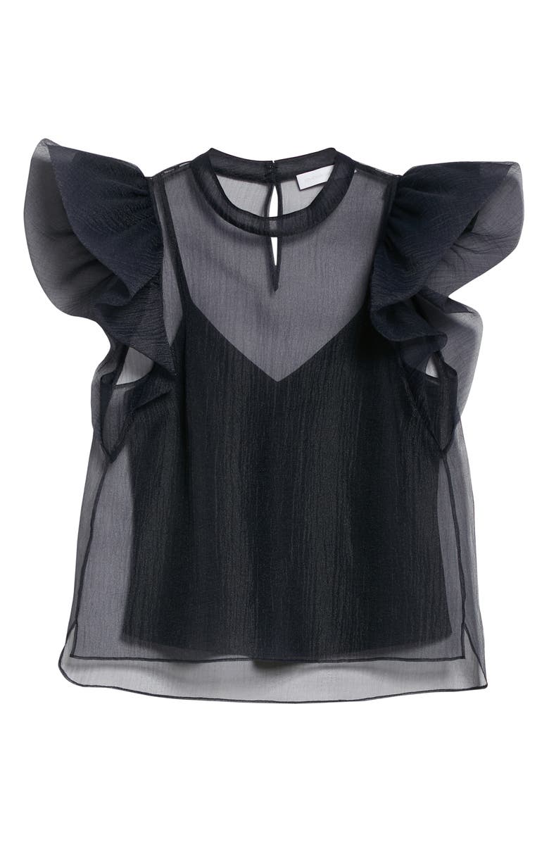 Simkhai Jonathan Simkhai Corina Organza Ruffle Sleeve Blouse ...