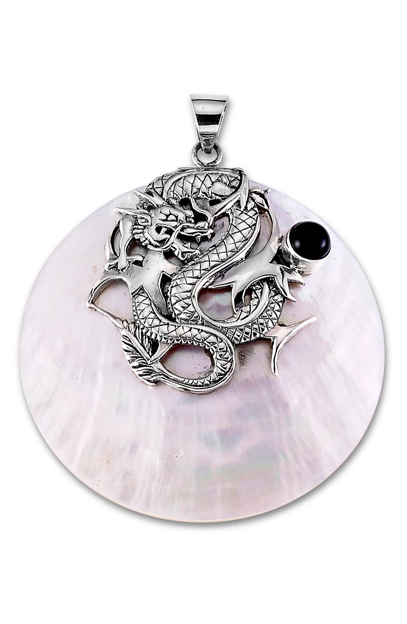 SAMUEL B. Sterling Silver Mother of Pearl Dragon Pendant | Nordstromrack