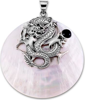 SAMUEL B. Sterling Silver Mother of Pearl Dragon Pendant | Nordstromrack