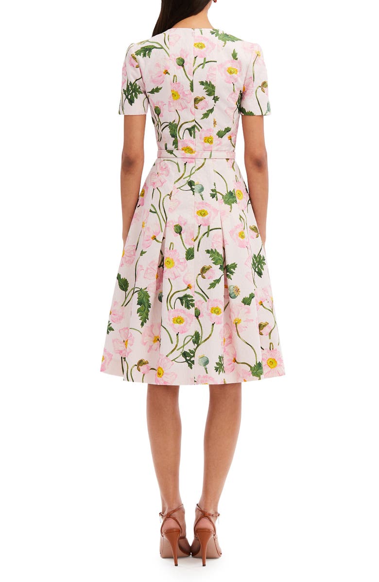Oscar de la Renta Poppy Print Belted Fit & Flare Dress | Nordstromrack