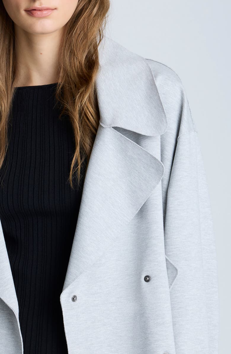 Kenneth Cole Heathered Snap Front Short Trench Coat | Nordstrom