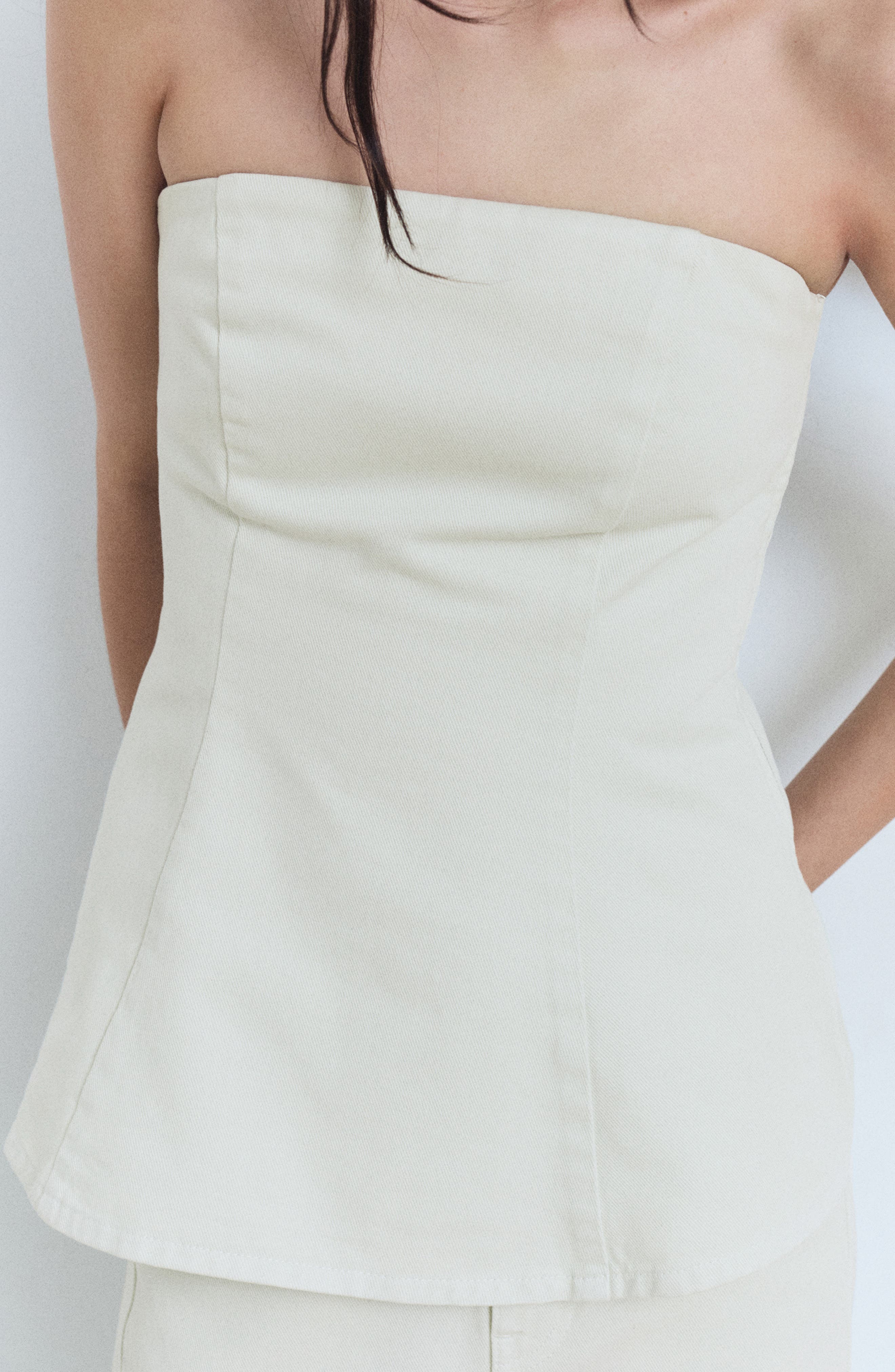 MANGO Strapless Flared Top | Nordstromrack