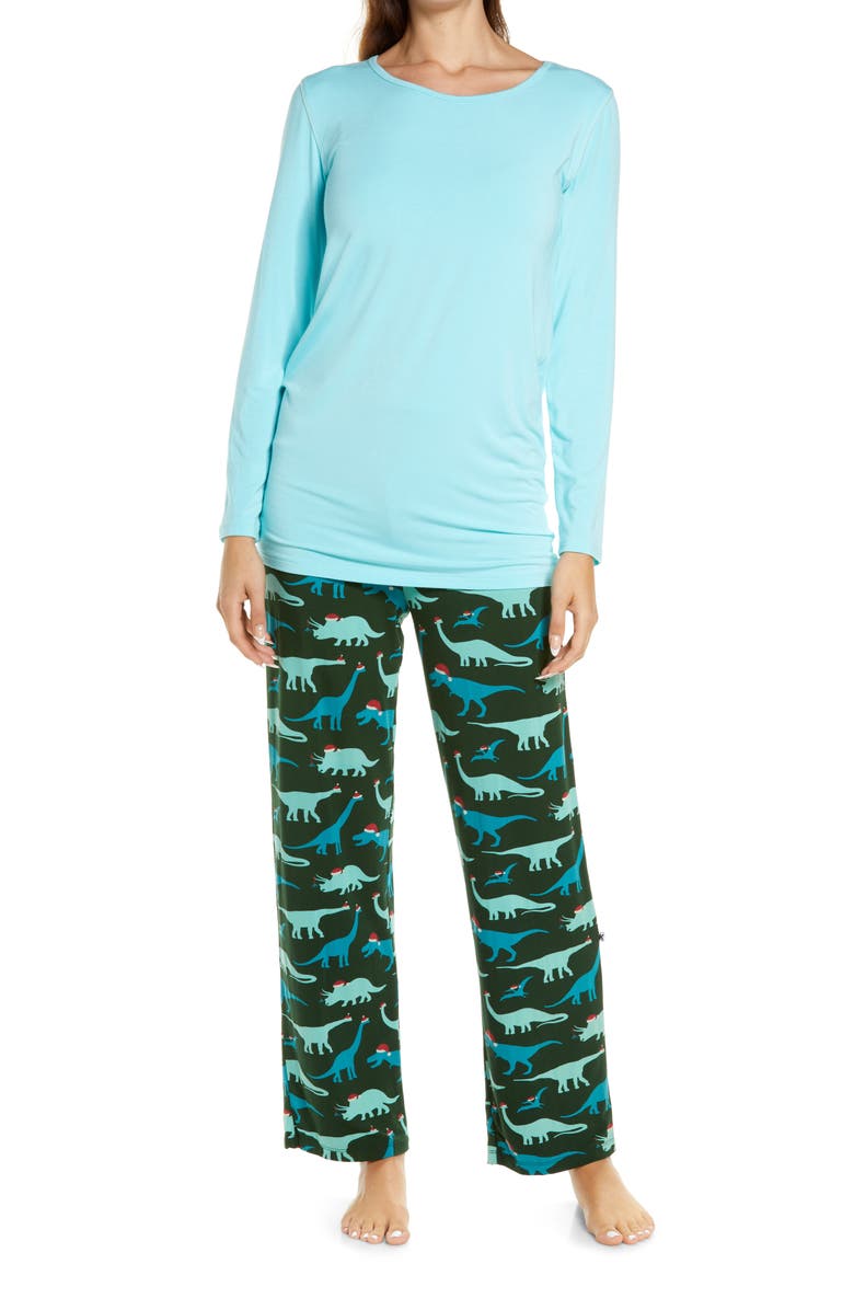 KicKee Pants Loosey Goosey Santa Dinos Pajamas | Nordstromrack