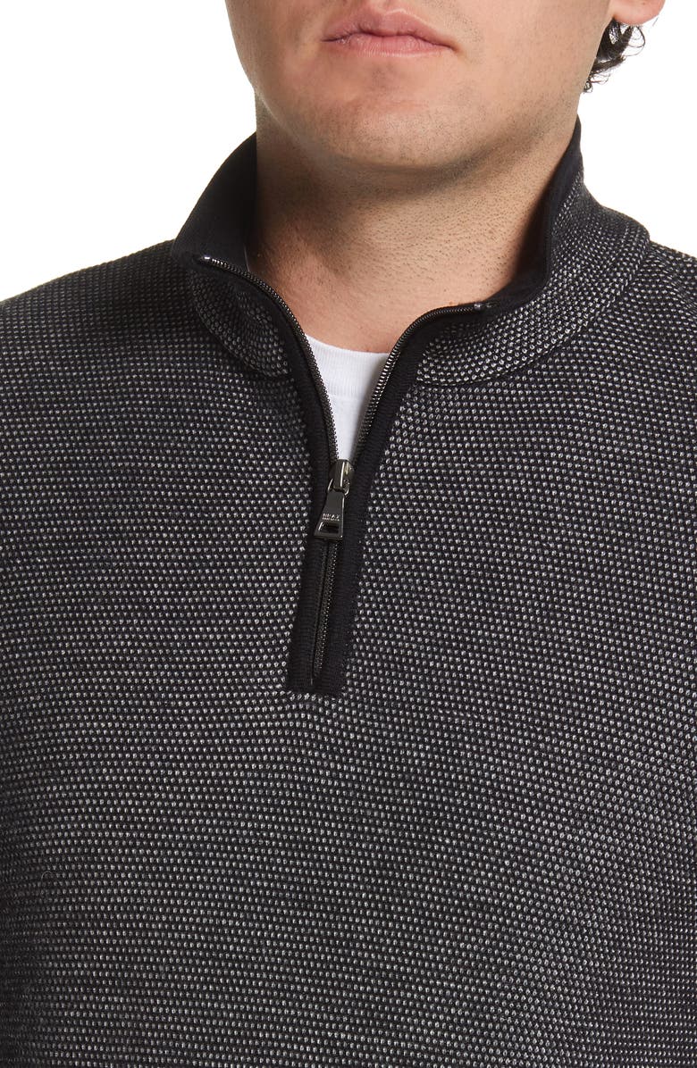 Brax Steffen Jacquard Wool Blend Quarter Zip Sweater | Nordstromrack
