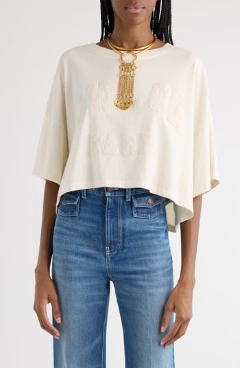 Chloé College Appliqué Crop T-Shirt | Nordstrom