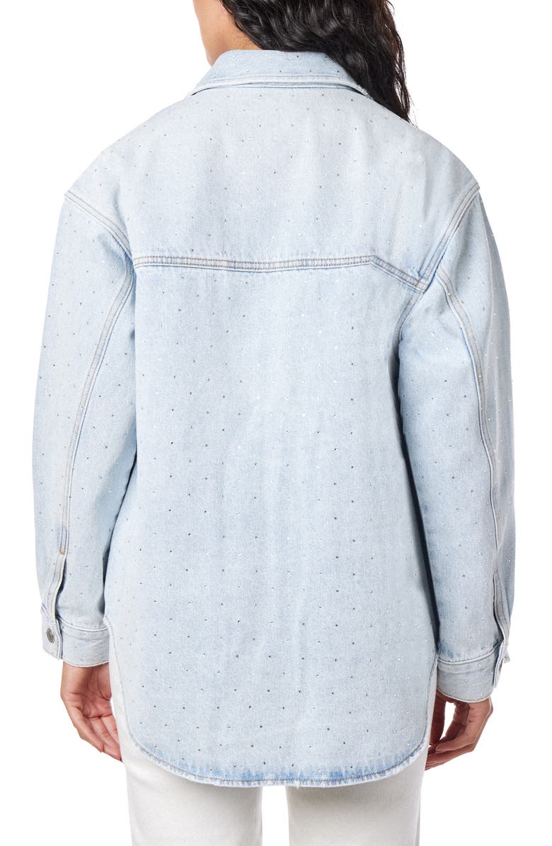 Habitual Rhinestone Embellished Denim Shirt Jacket | Nordstromrack