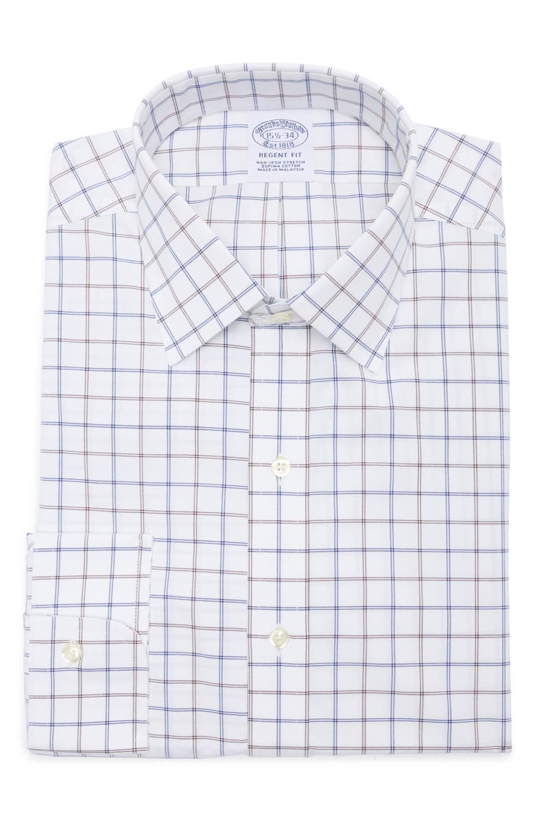 Brooks Brothers Grid Non-Iron Stretch Milano Fit Supima® Cotton Dress ...