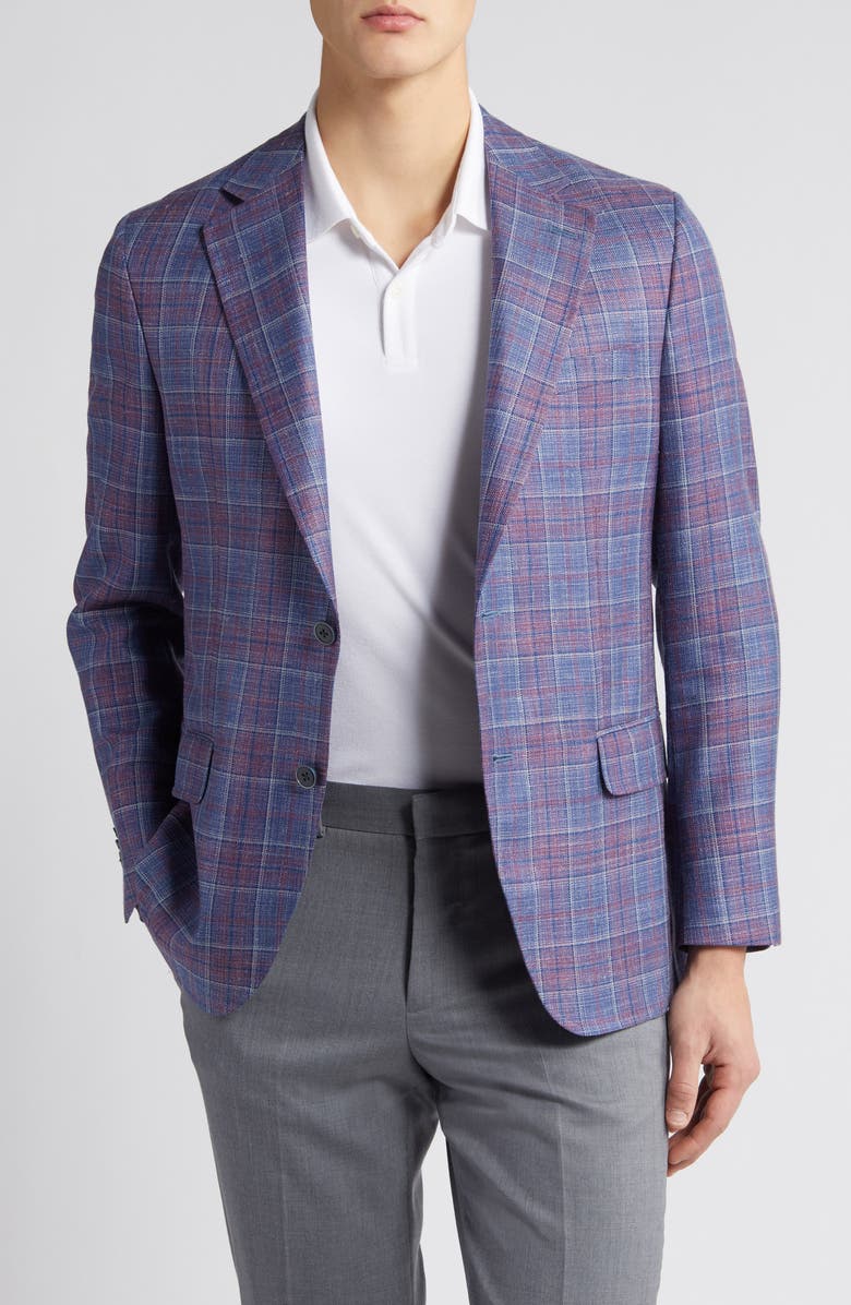 Peter Millar Tailored Fit Plaid Wool, Silk & Linen Blend Sport Coat ...