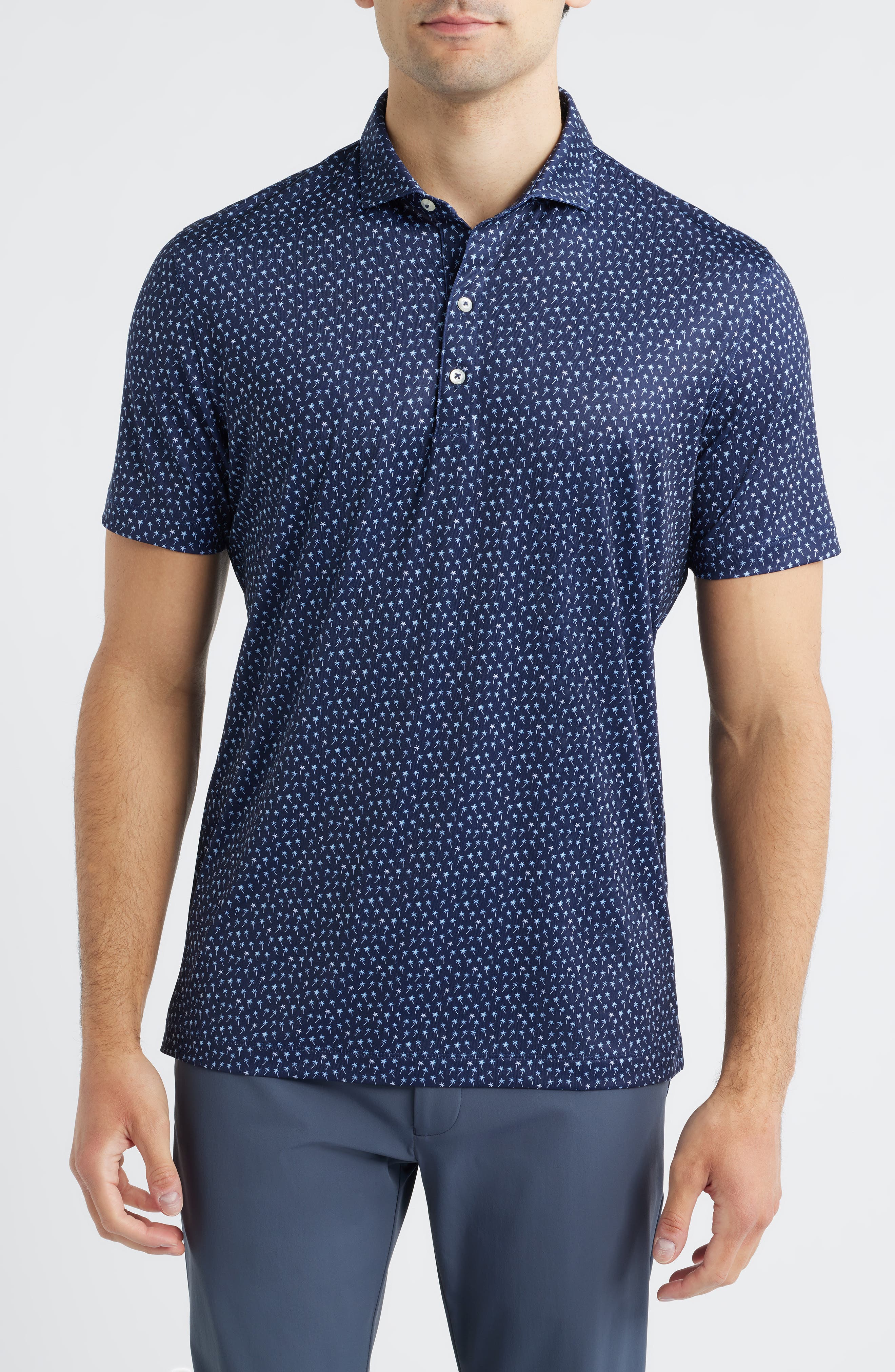 johnnie-O Marina Palm Tree Print Performance Jersey Polo | Nordstrom
