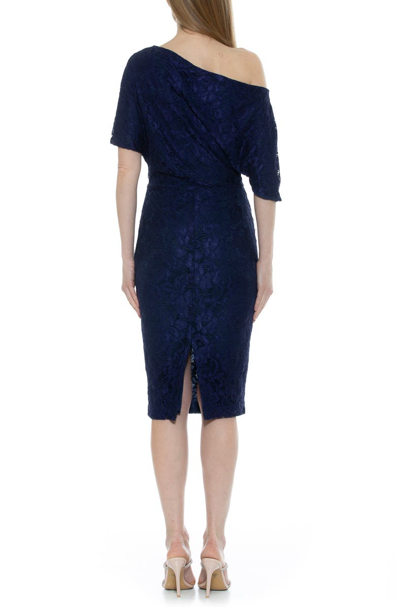 Alexia Admor Tayla Draped One-Shoulder Lace Midi Dress | Nordstromrack