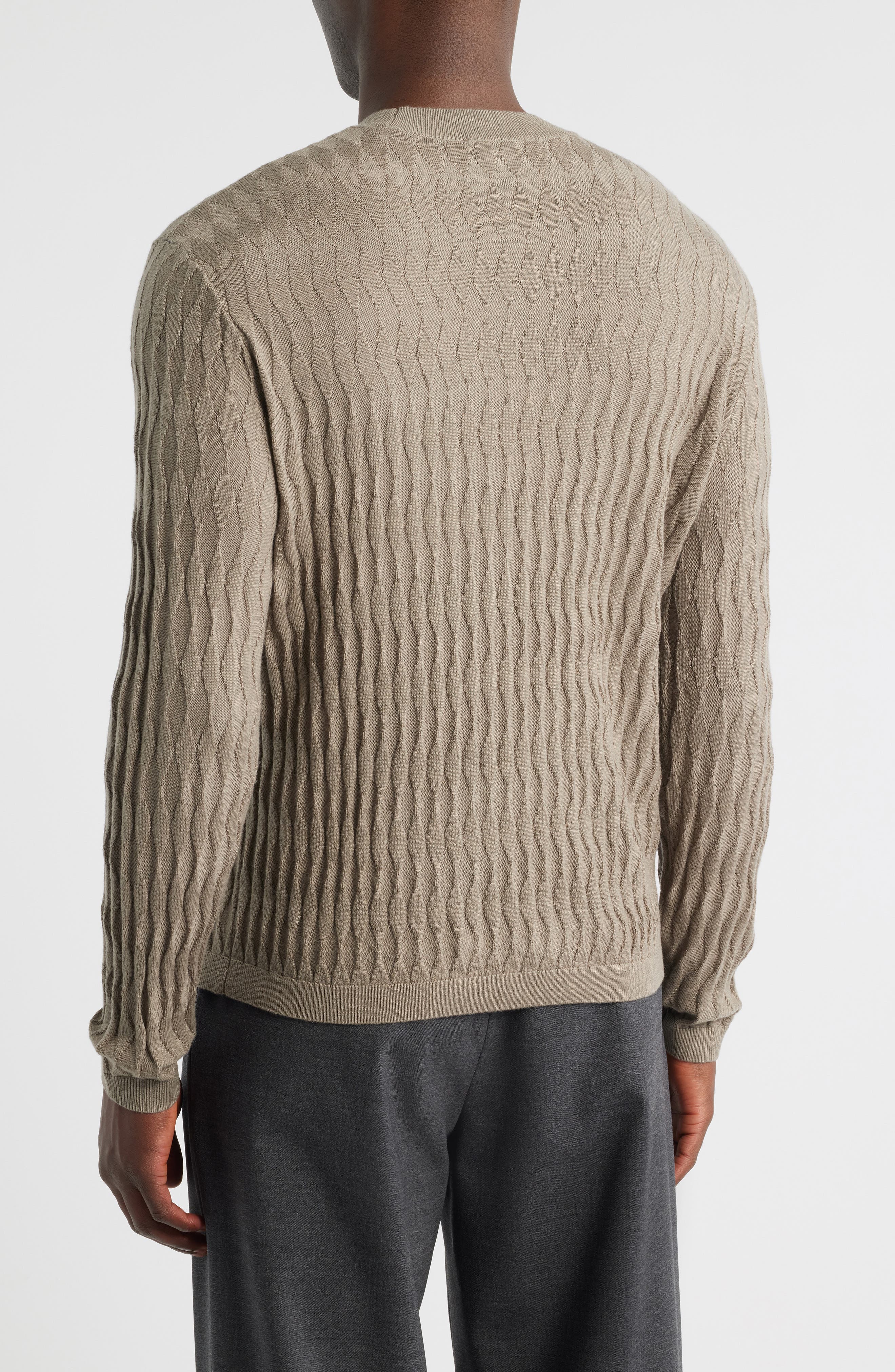 Emporio Armani Diamond Stitch Virgin Wool Crewneck Sweater | Nordstromrack