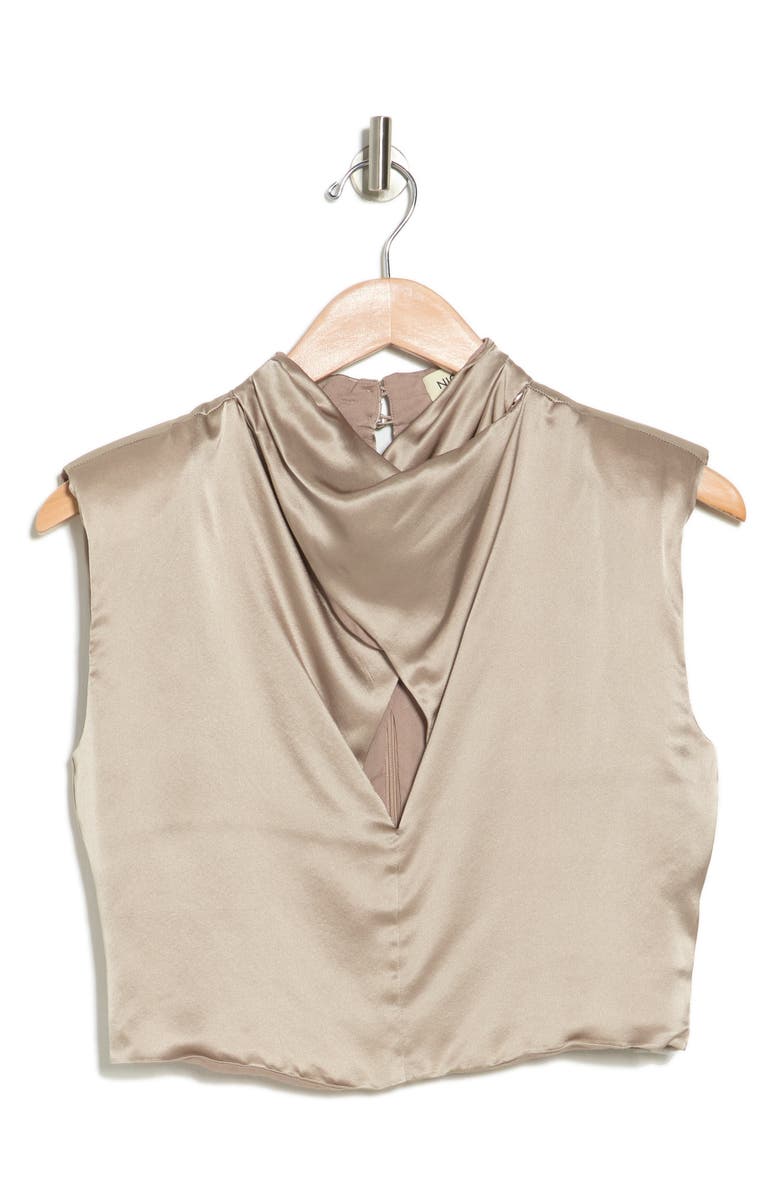 NICHOLAS Emmie Cross Neck Sleeveless Silk Crop Top | Nordstromrack