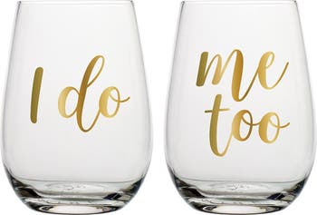 Slant Collections I Do Set of 2 Stemless Wine Glasses | Nordstrom