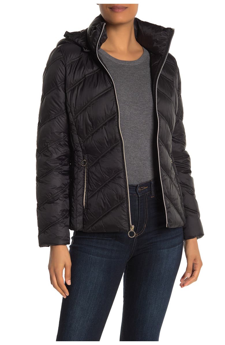 MICHAEL Michael Kors Packable Hooded Zip Down Puffer Jacket | Nordstromrack