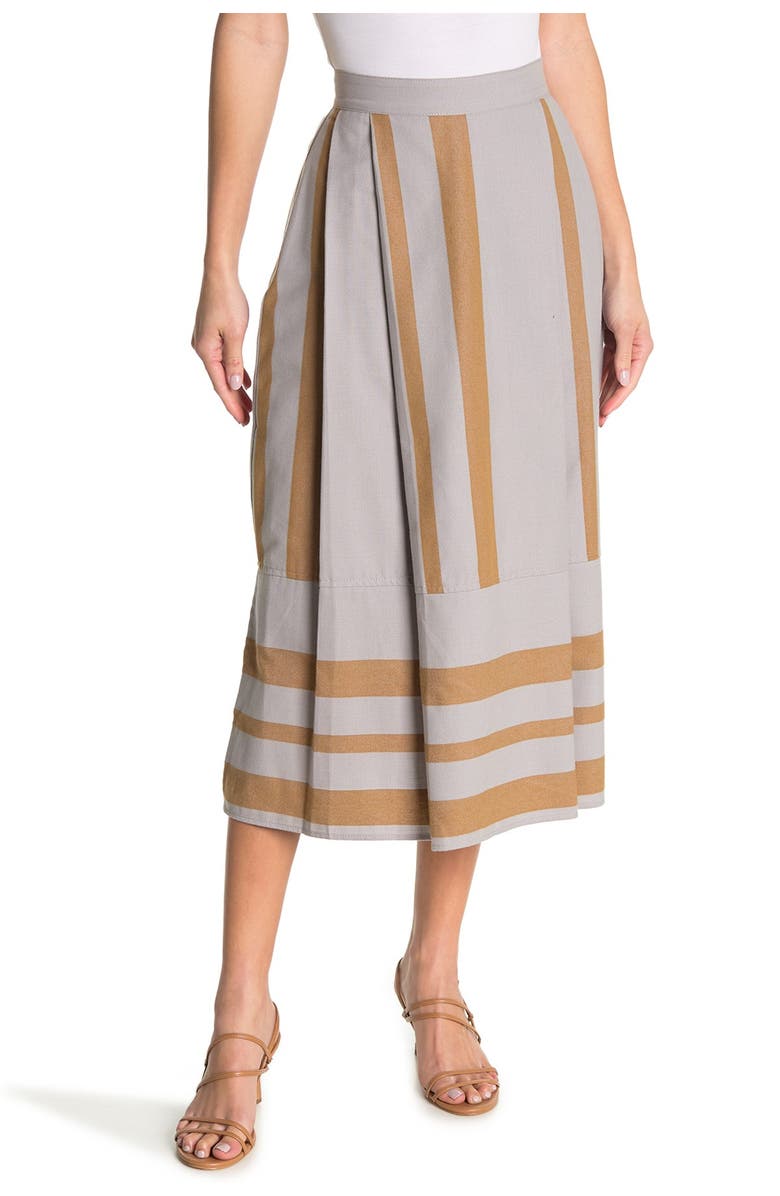 Billy Reid Colorblock Pleated Midi Skirt | Nordstromrack