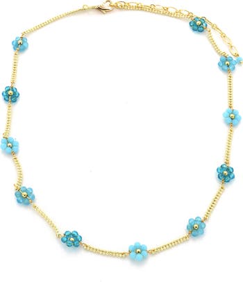 Panacea Turquoise Flower Beaded Necklace | Nordstromrack