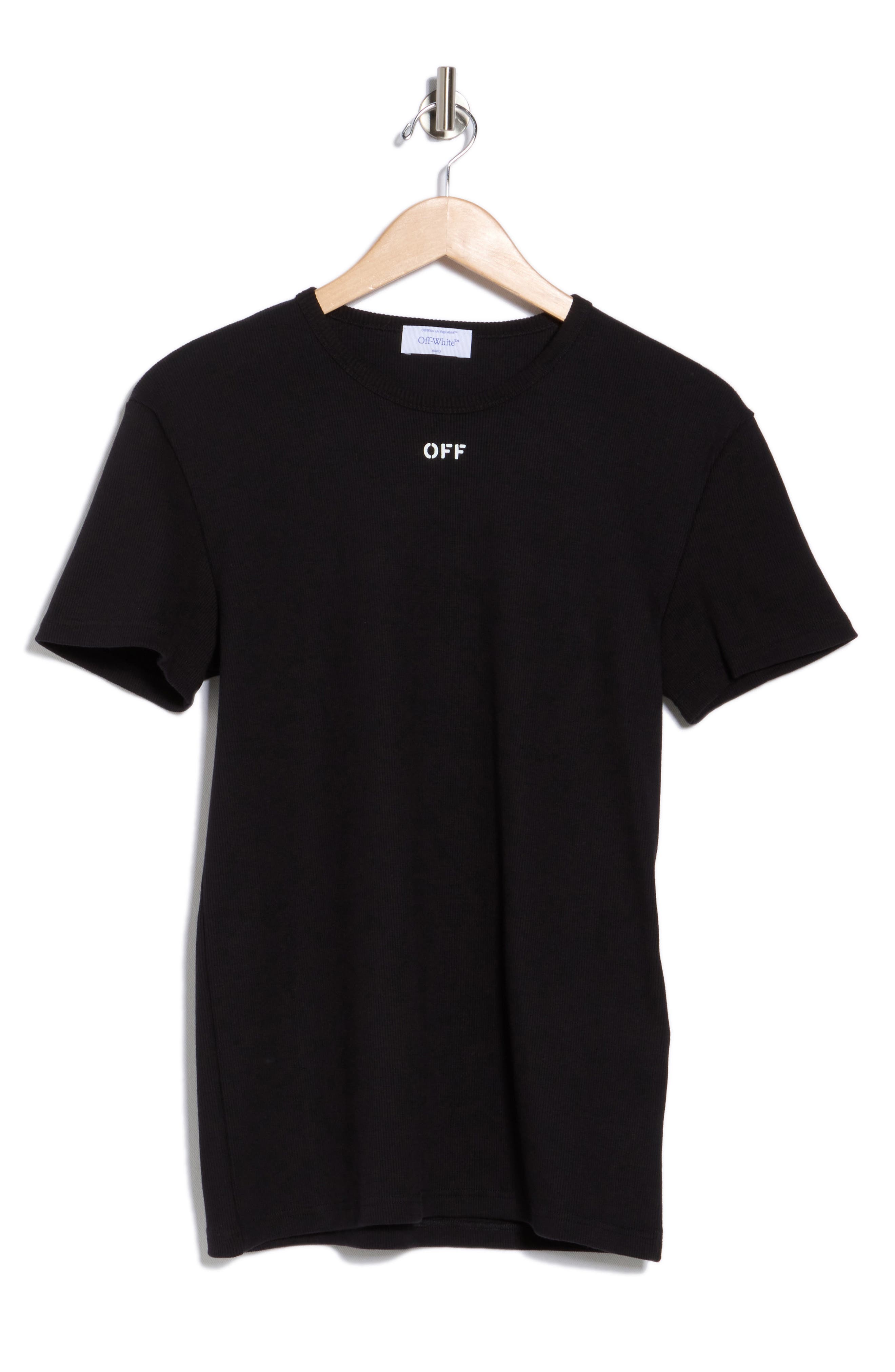 Off-White Off Stamp Rib Stretch Cotton T-Shirt | Nordstromrack