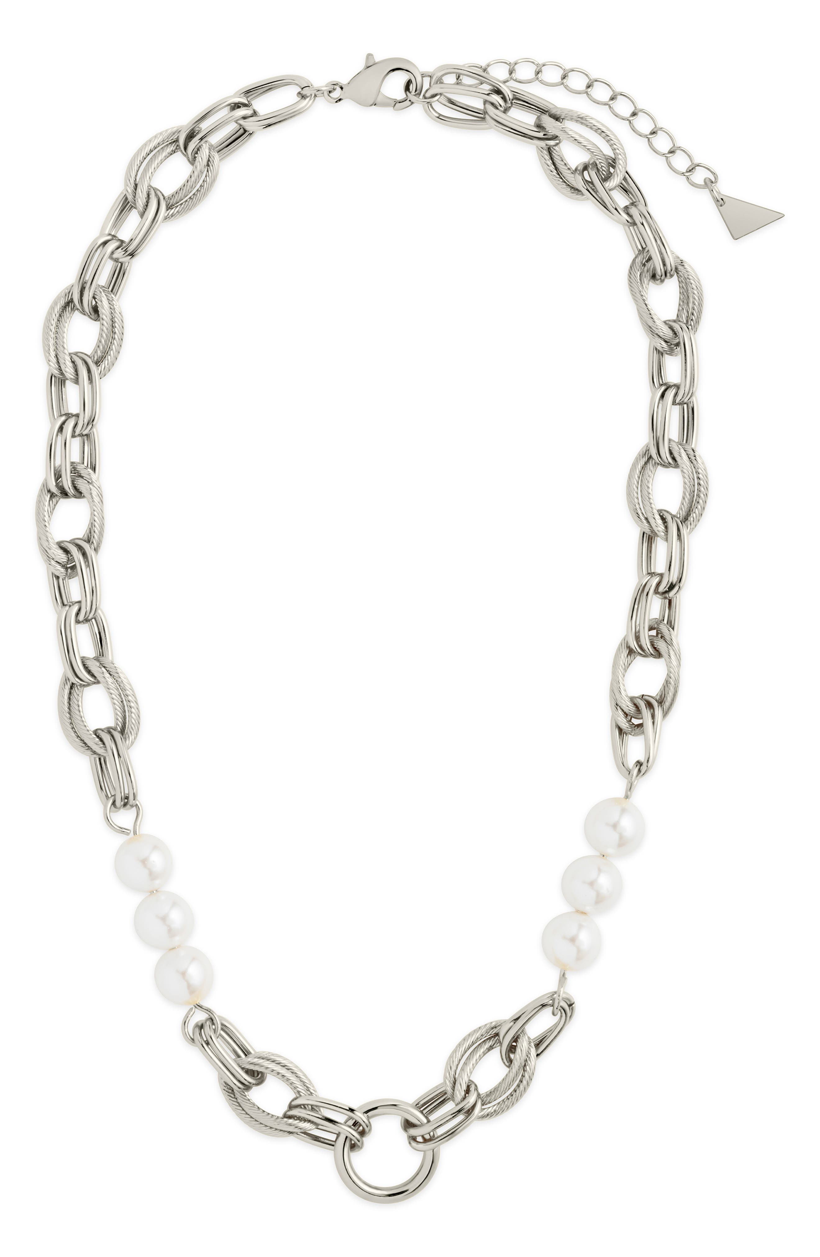 Sterling Forever Ivanna Faux Pearl Chain Necklace | Nordstromrack