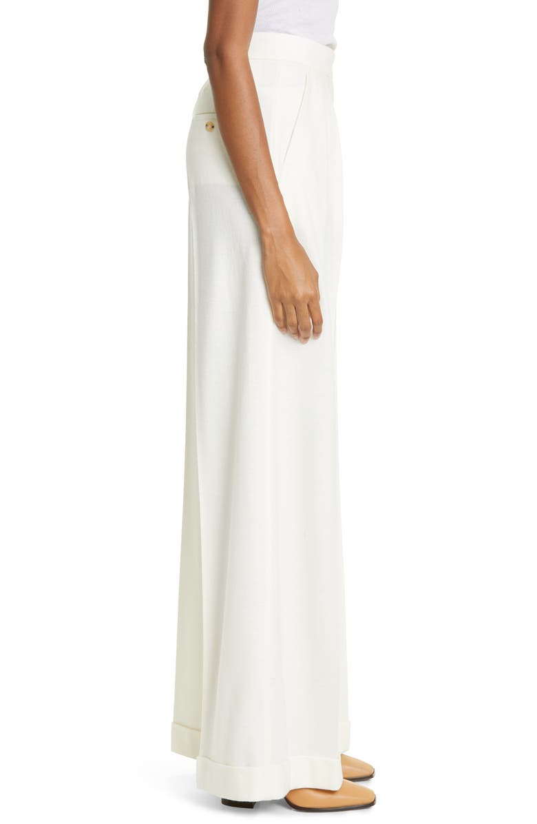 Max Mara Catullo Pleated High Waist Wide Leg Virgin Wool Trousers ...
