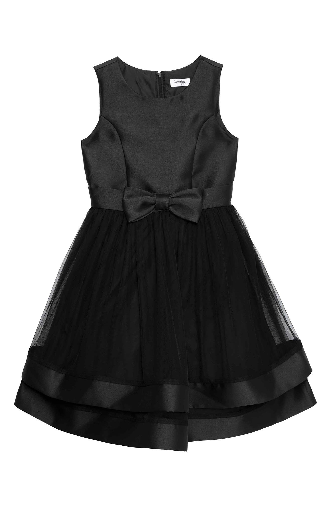 Speechless Kids' Sleeveless Bow Waist Satin Dress | Nordstromrack