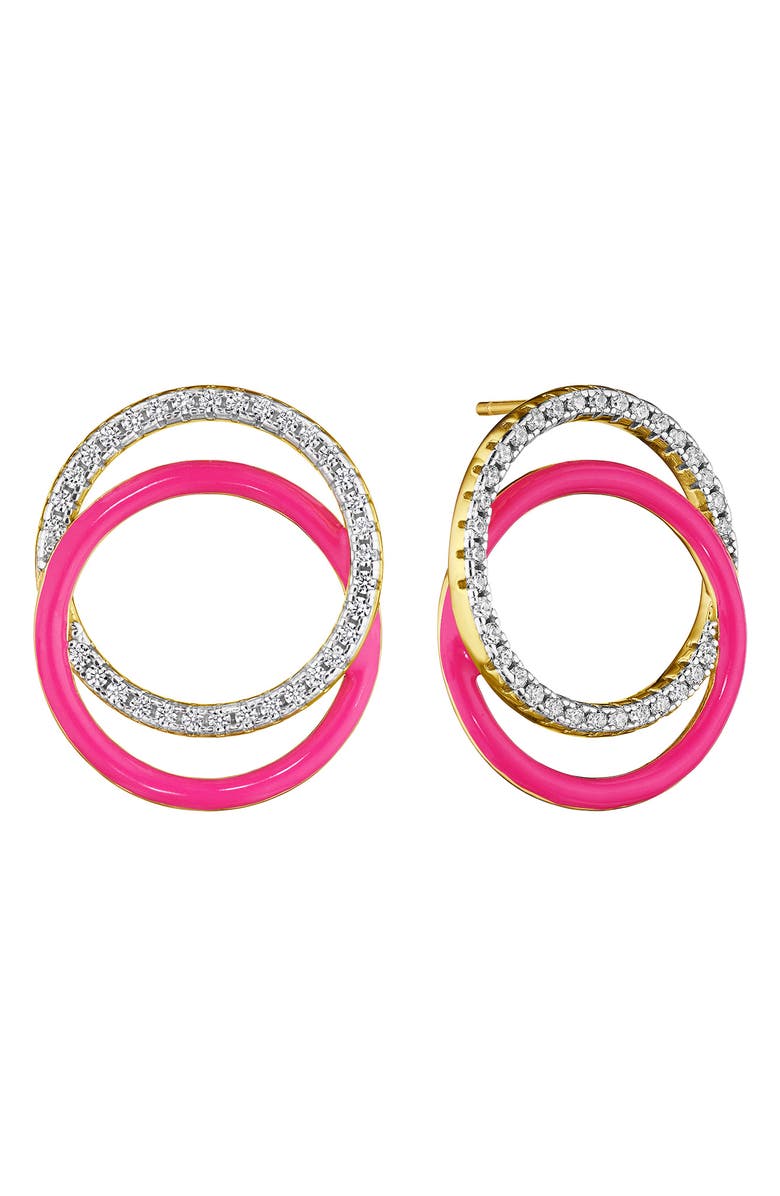 Bright Fuchsia 18K Gold Plate Sterling Silver Sapphire & Enamel Ring ...