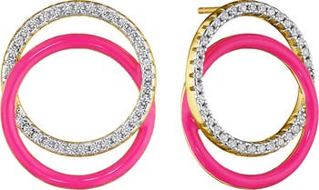Bright Fuchsia 18K Gold Plate Sterling Silver Sapphire & Enamel Ring ...