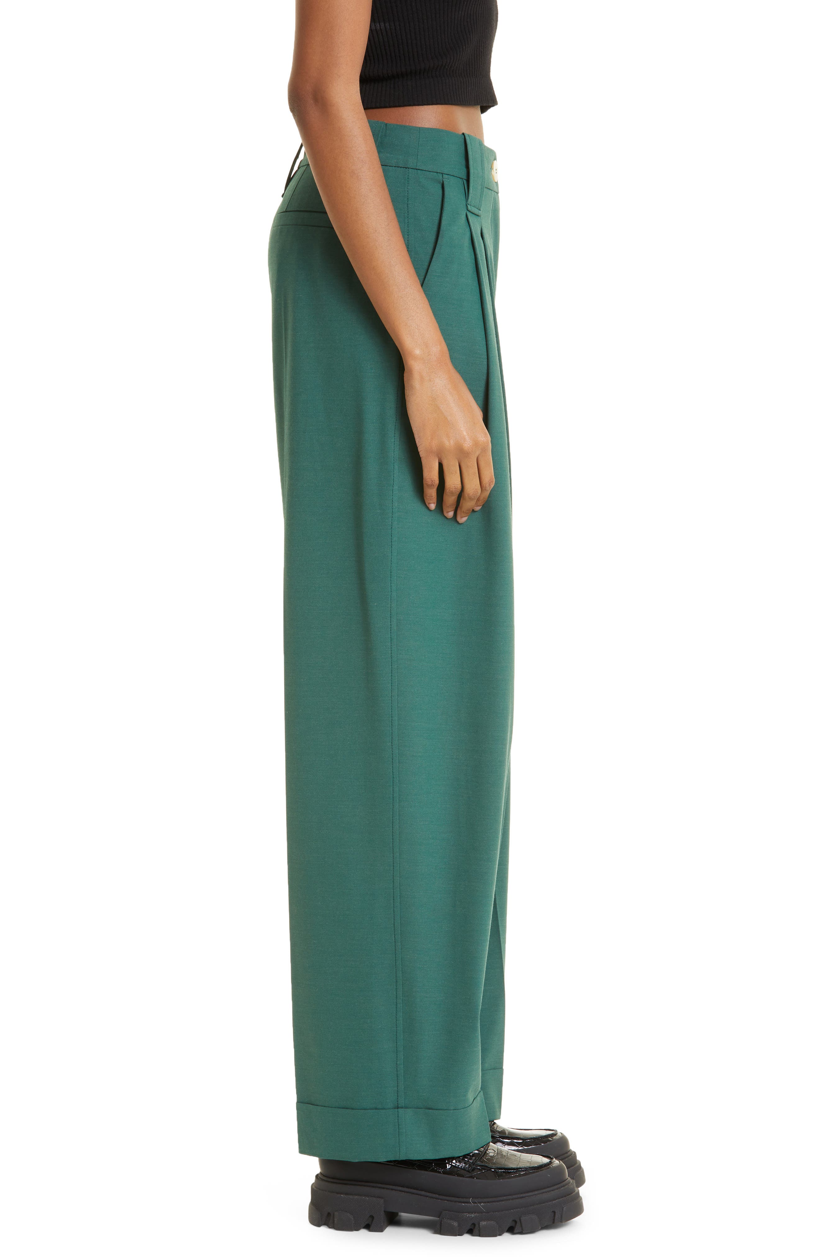 Ganni Pleat Cuff Pants | Nordstromrack