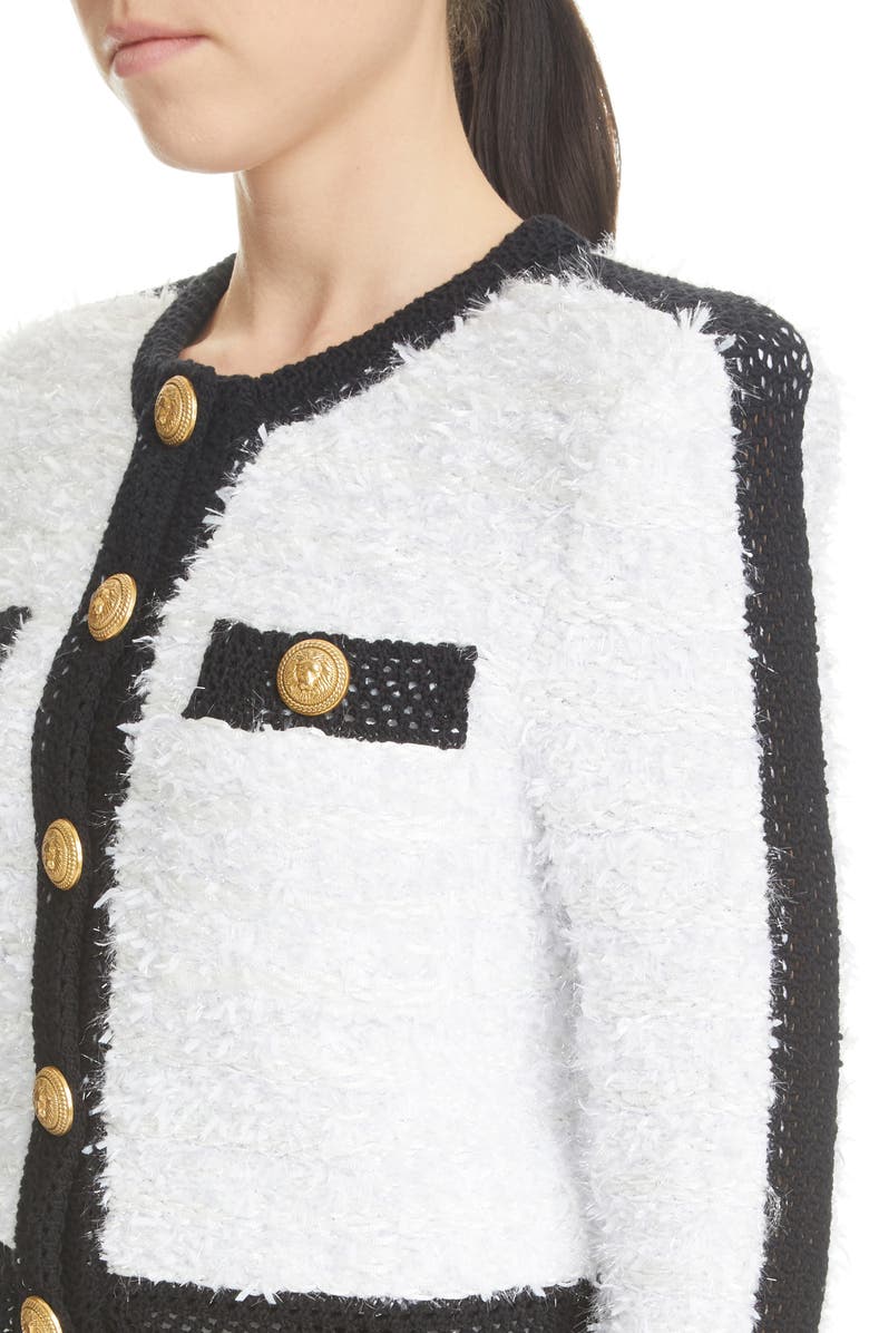 Balmain Colorblocked Tweed Knit Jacket | Nordstromrack