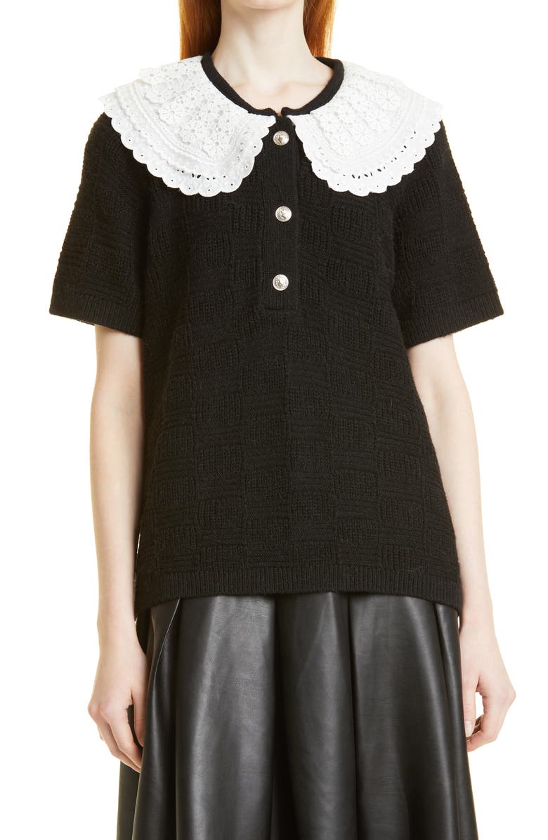 MUNTHE Lace Collar Sweater | Nordstrom