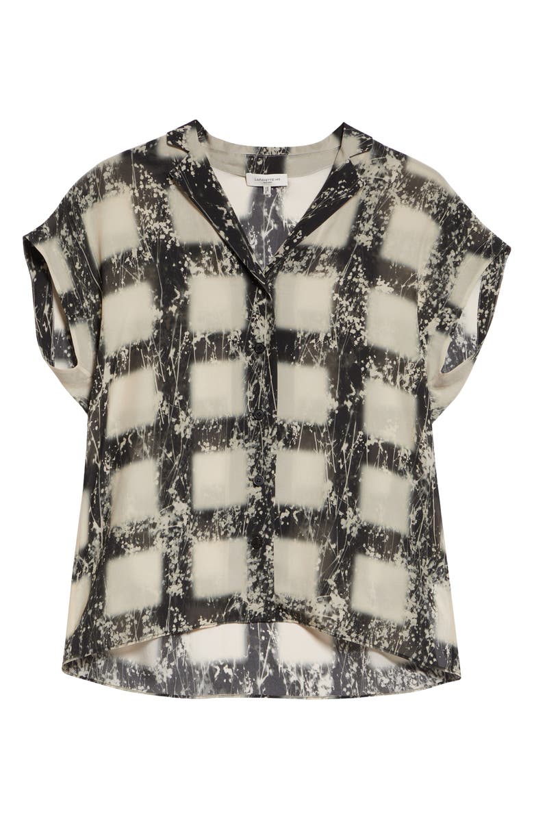 Lafayette 148 New York Shadow Block Print Silk Chiffon Top | Nordstromrack