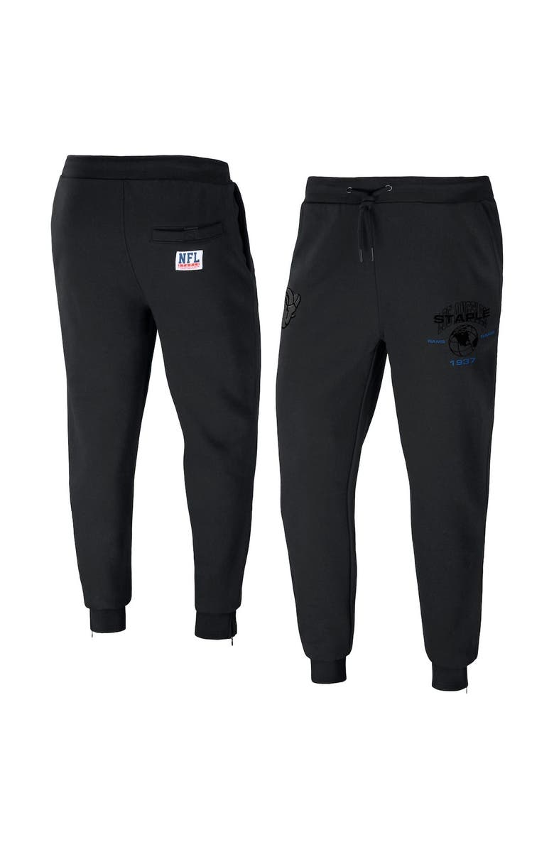 STAPLE Men's NFL x Staple Black Los Angeles Rams Globe Fleece Pants ...