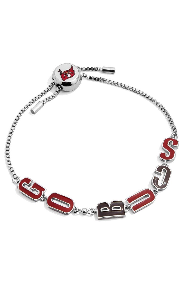 BaubleBar Silver Tampa Bay Buccaneers Slogan Pull-Tie Bracelet | Nordstrom