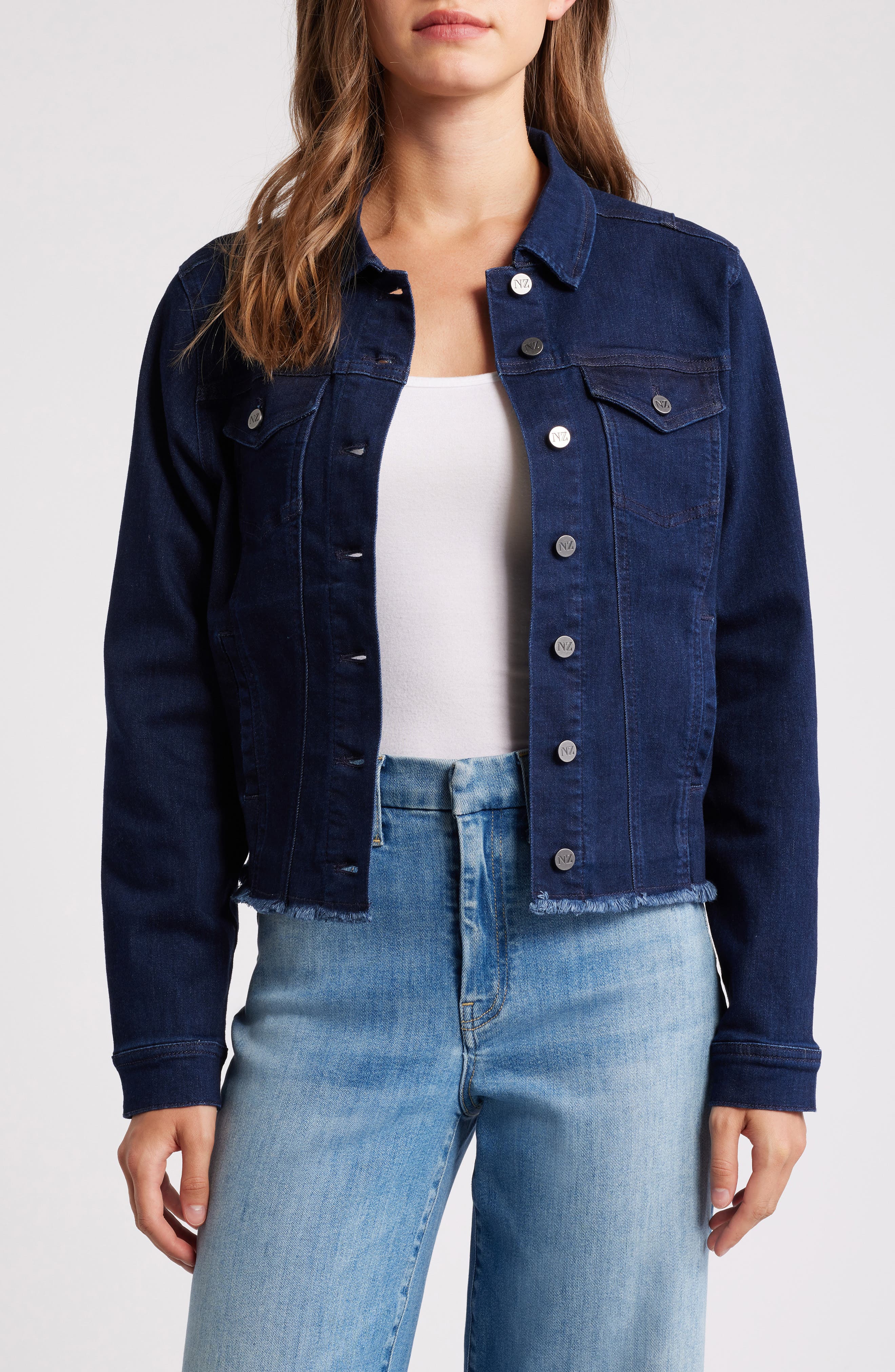 NIC+ZOE Essential Fray Hem Denim Jacket | Nordstrom