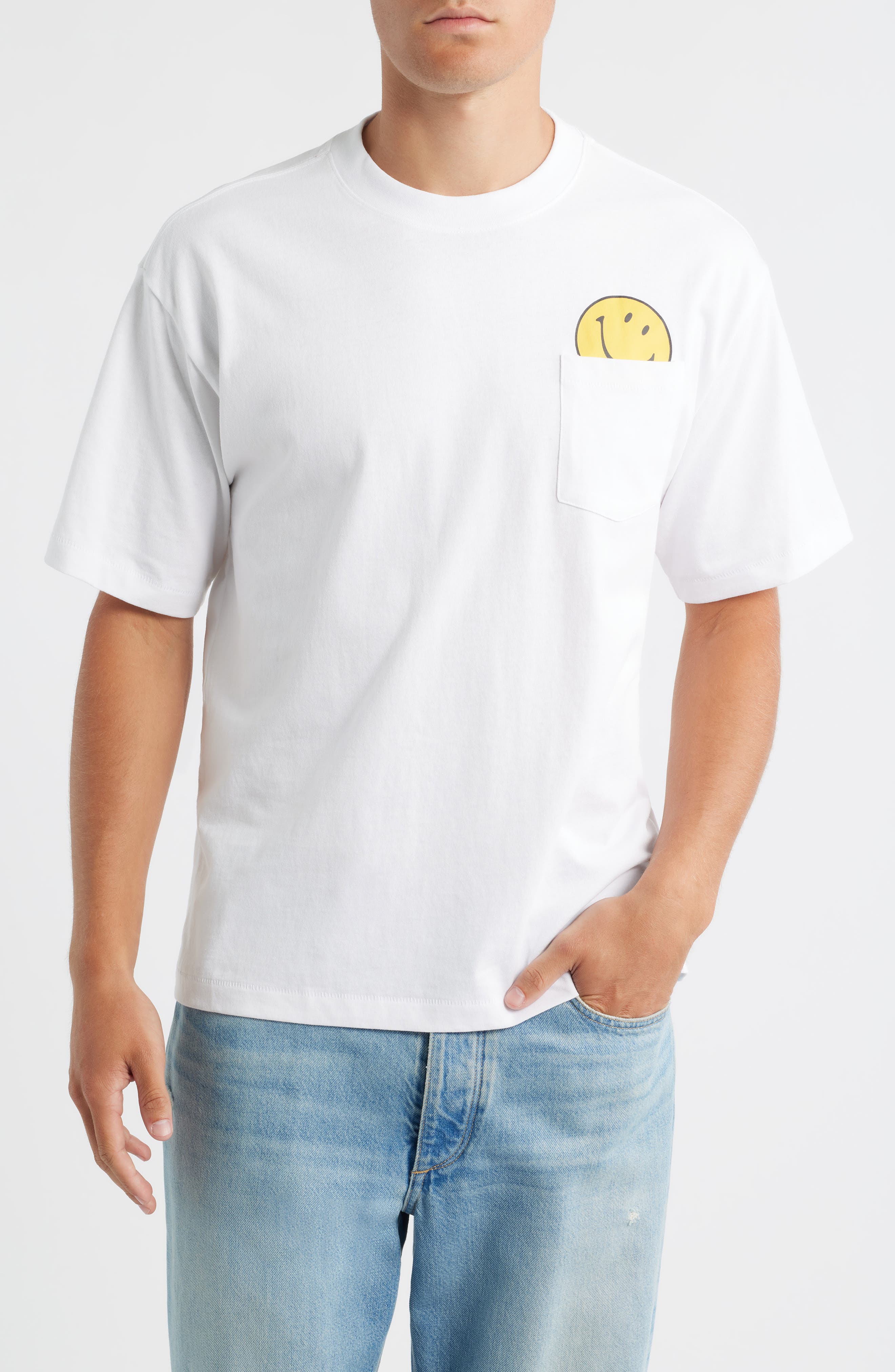 MARKET SMILEY® Peek-a-Boo Pocket T-Shirt | Nordstrom