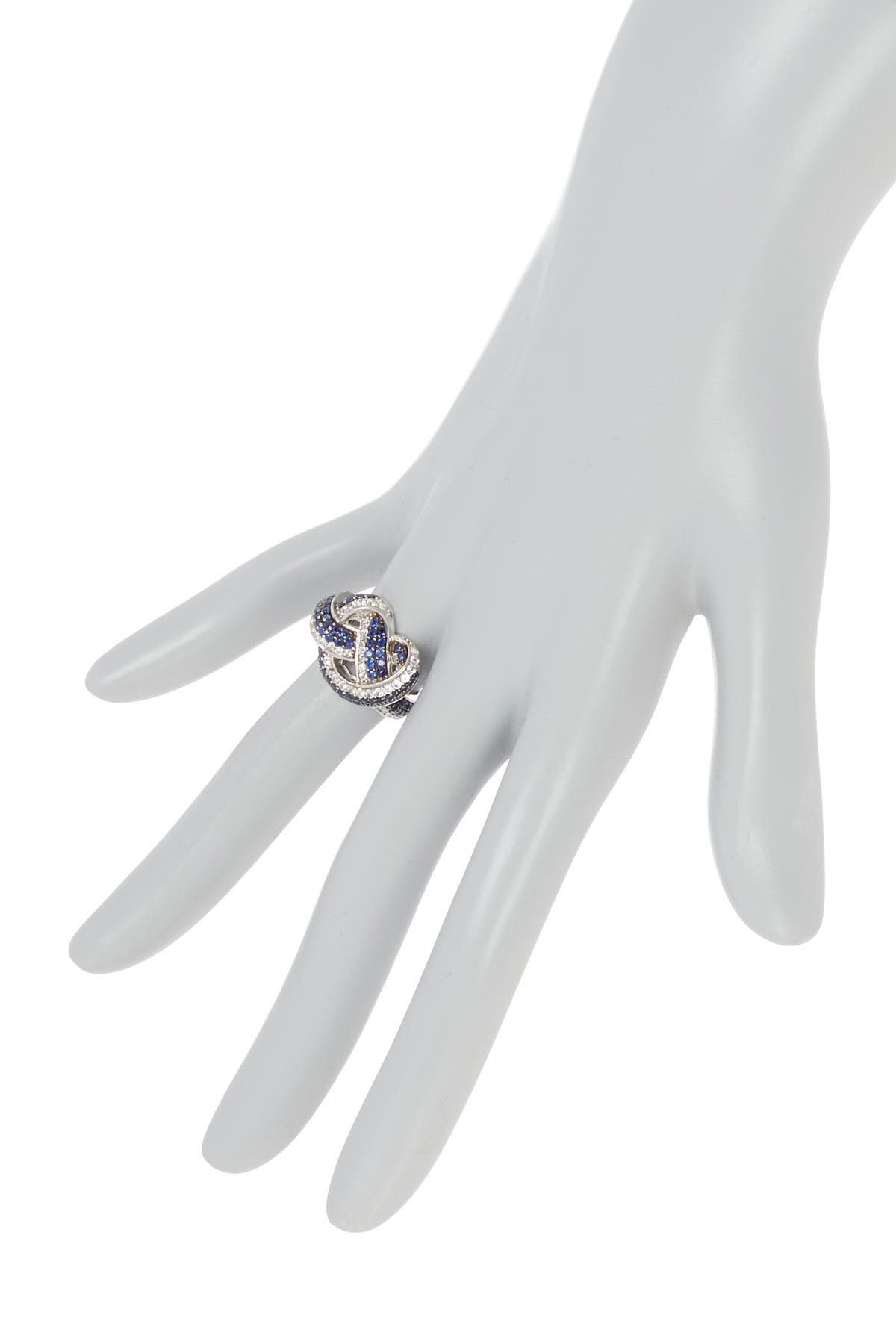 Sterling Silver Blue Sapphire & Lab Grown White Sapphire Diamond Accent ...