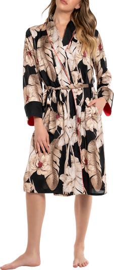 Midnight Bakery Floral Satin Wrap Robe | Nordstromrack