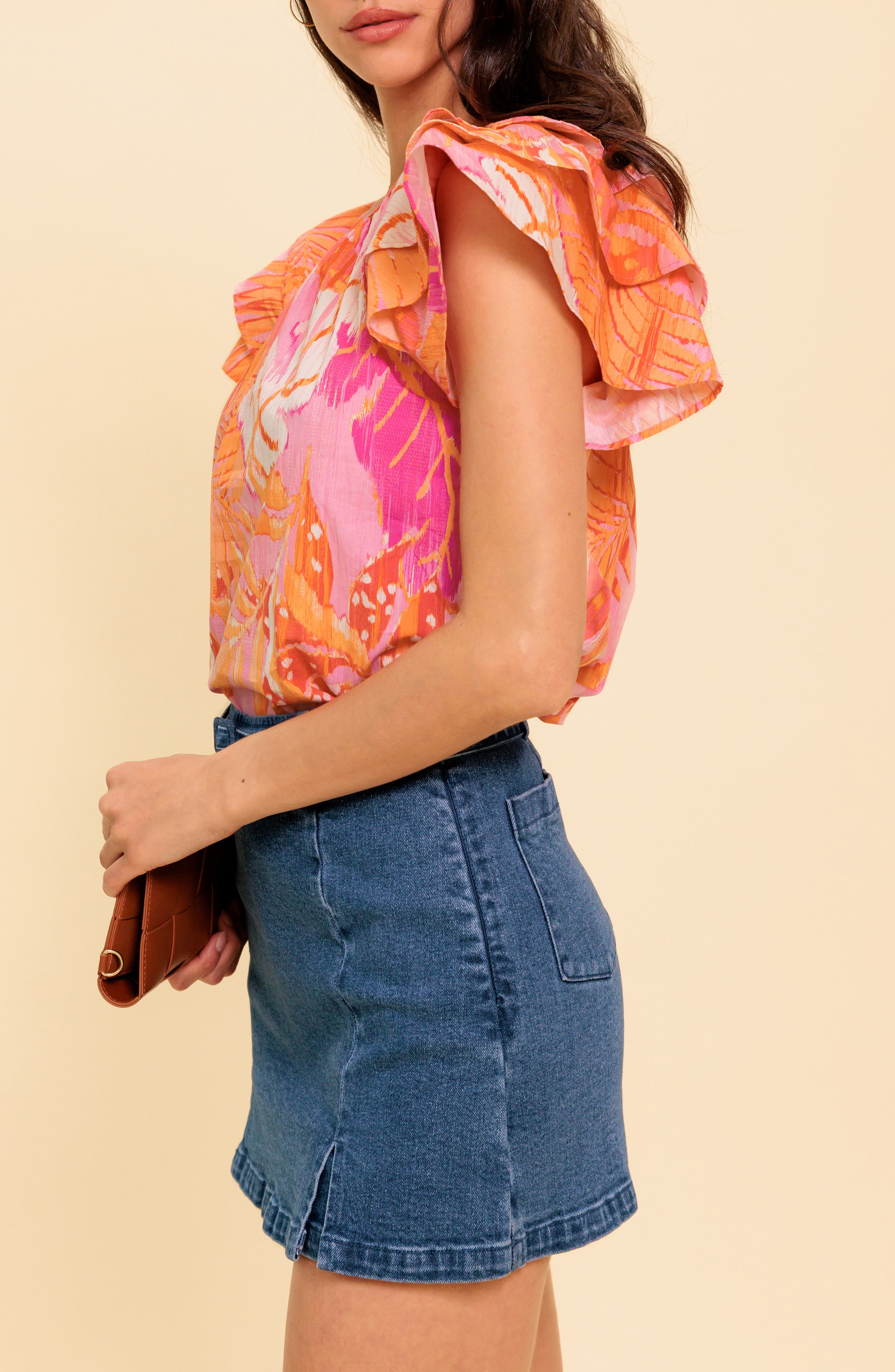 FLYING TOMATO Print Woven Top | Nordstromrack