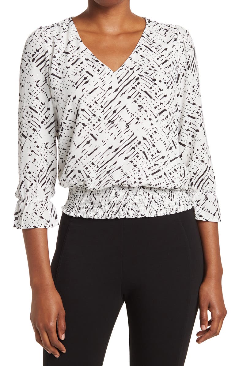 PHILOSOPHY REPUBLIC CLOTHING 3/4 Sleeve V-neck Blouse | Nordstromrack