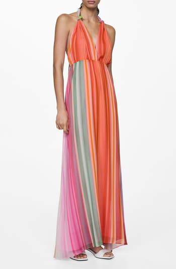MANGO Stripe Chiffon Sundress | Nordstrom