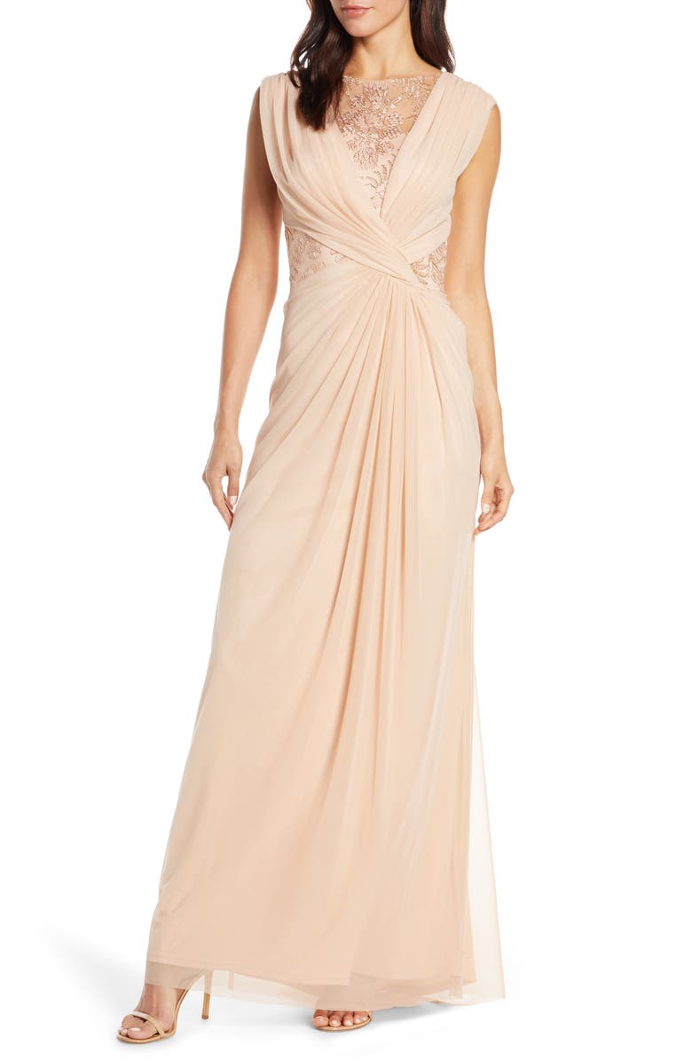 Tadashi Shoji Mesh & Corded Lace Gown | Nordstromrack