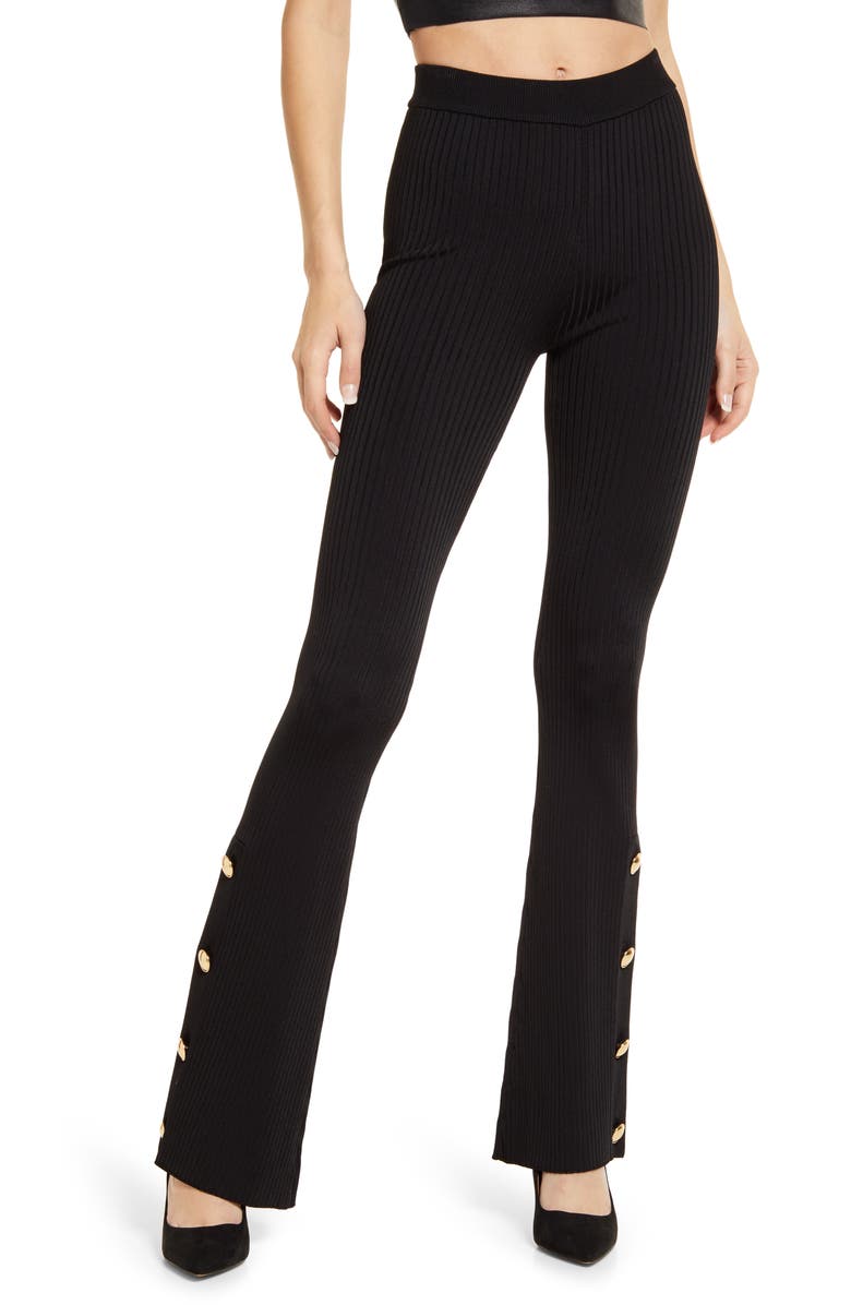 Good American Plaited Rib Flare Pants | Nordstromrack