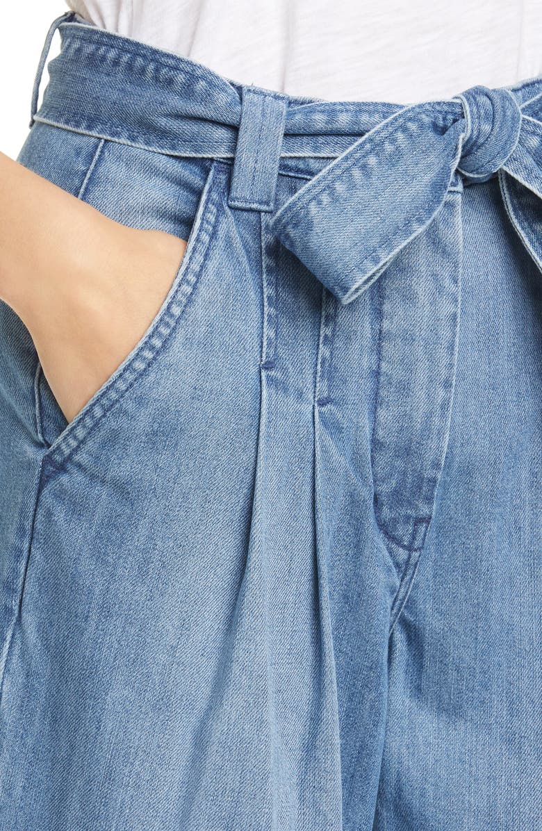 La Vie Rebecca Taylor Tie Paperbag Waist Ankle Jeans | Nordstrom