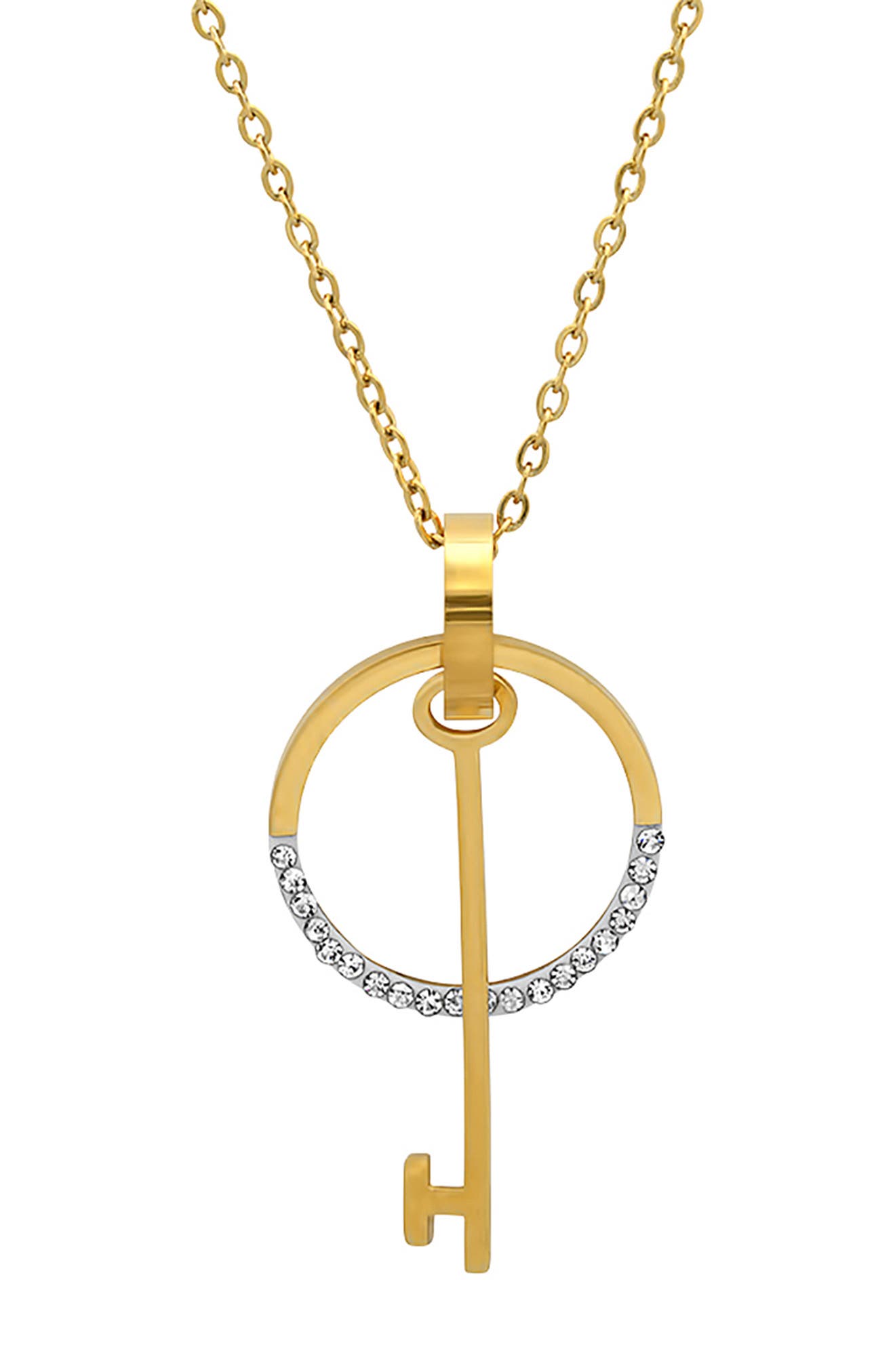 HMY JEWELRY Crystal Circle & Key Ring | Nordstromrack