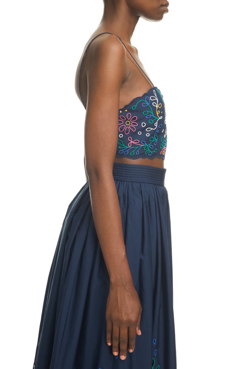Chloé Embroidered Cotton Poplin Bustier Top | Nordstromrack
