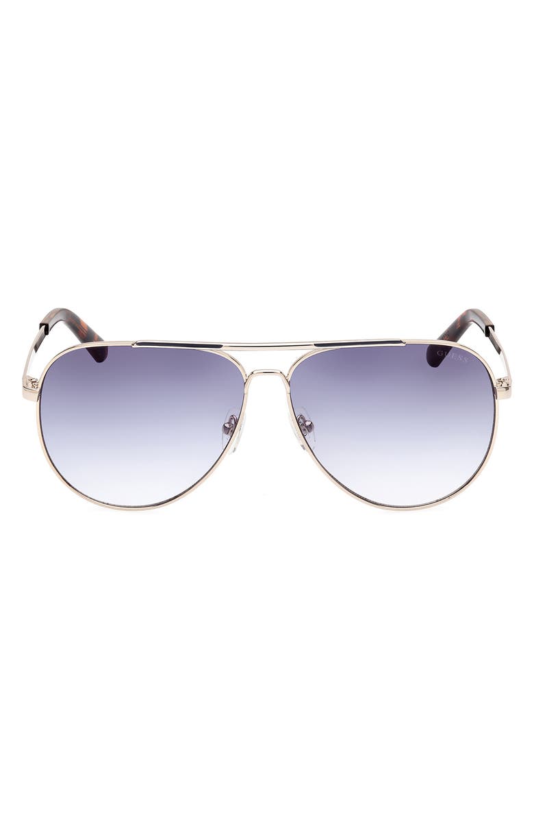 GUESS 62mm Oversize Gradient Aviator Sunglasses | Nordstrom
