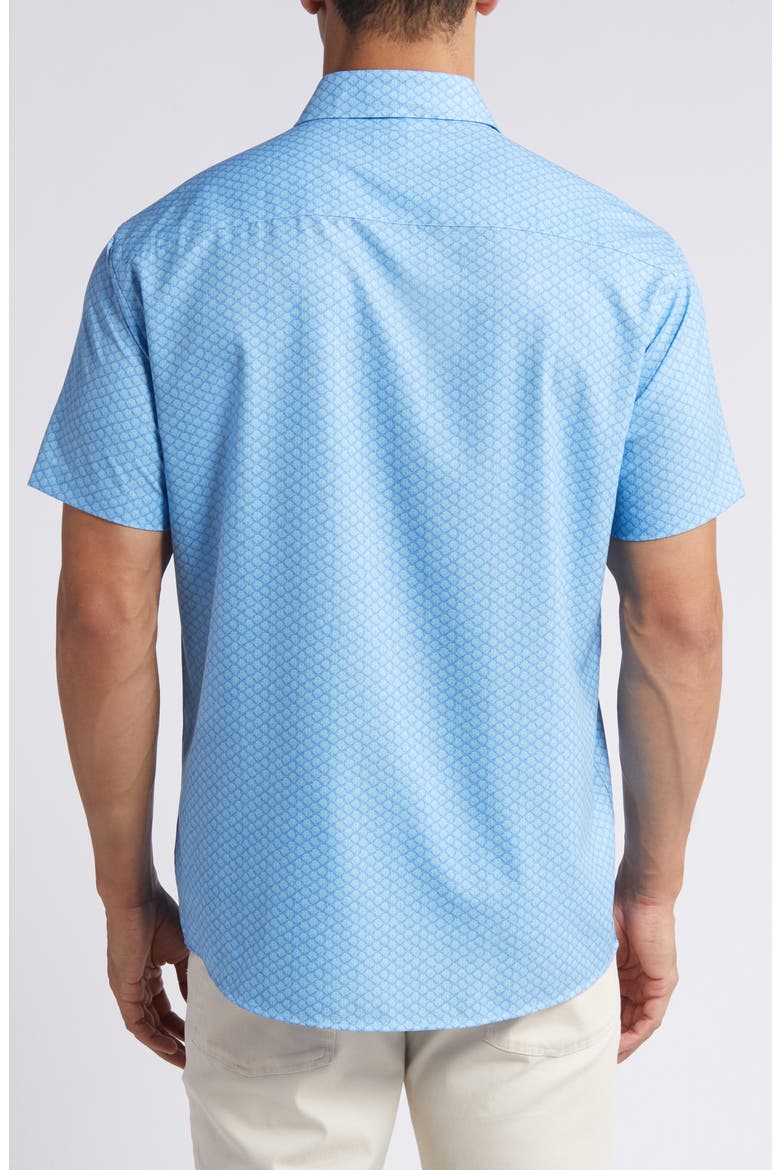Peter Millar Clamming Shell Print Short Sleeve Performance Button-Up ...